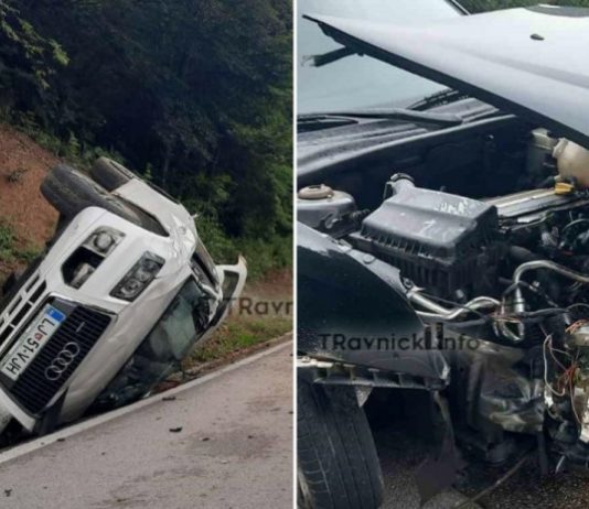 Stravična nesreća kod Travnika: Jedno vozilo na krovu, drugo uništeno - Klik Jajce